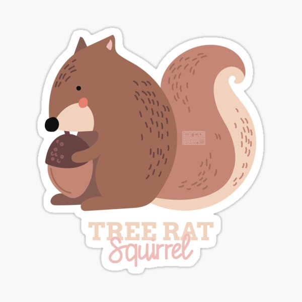 "Funny Animal Name Meme Tree Rat SQUIRREL" Sticker for Sale by ...