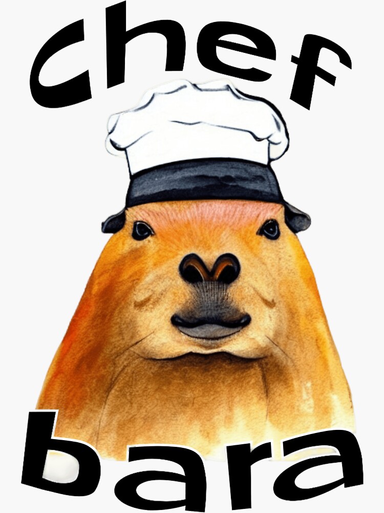 "Chef bara cute capybara cooking" Sticker for Sale by CuteCapybara ...