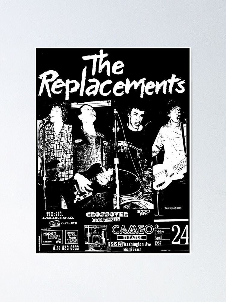 "Vintage The Replacements Concert Graphic Music Art BLK" Poster for ...