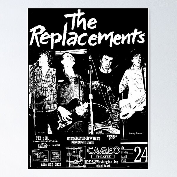 "Vintage The Replacements Concert Graphic Music Art BLK" Poster for ...