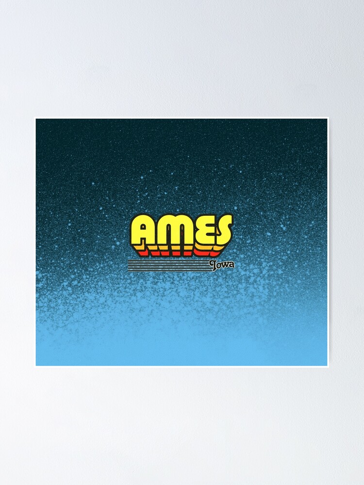 "Ames, Iowa | Retro Stripes" Poster for Sale by retroready | Redbubble