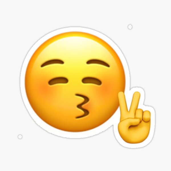 "Redbubble kiss peace sign emoji sticker" Sticker for Sale by ...