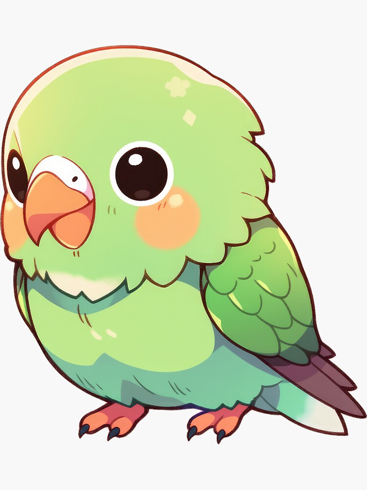 "Chibi style parrot" Sticker for Sale by SundayDonuts | Redbubble