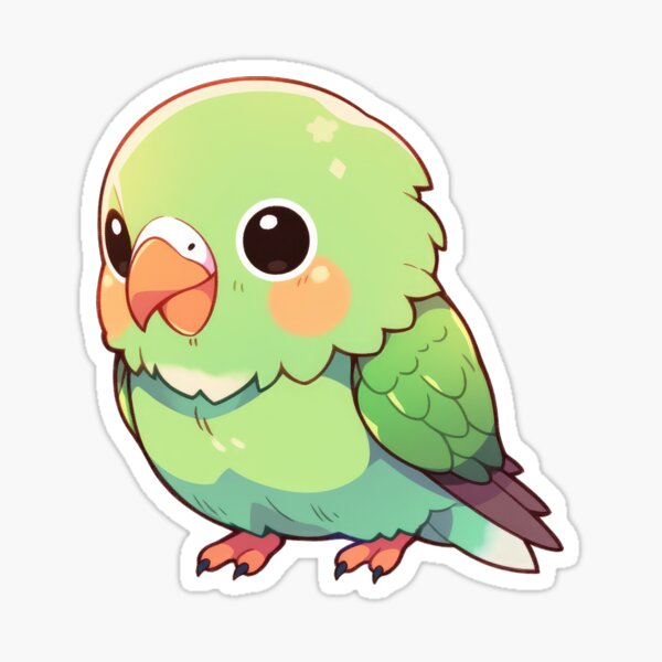 "Chibi style parrot" Sticker for Sale by SundayDonuts | Redbubble