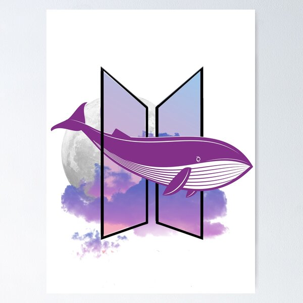 "BTS - purple whale" Poster for Sale by Koreland | Redbubble