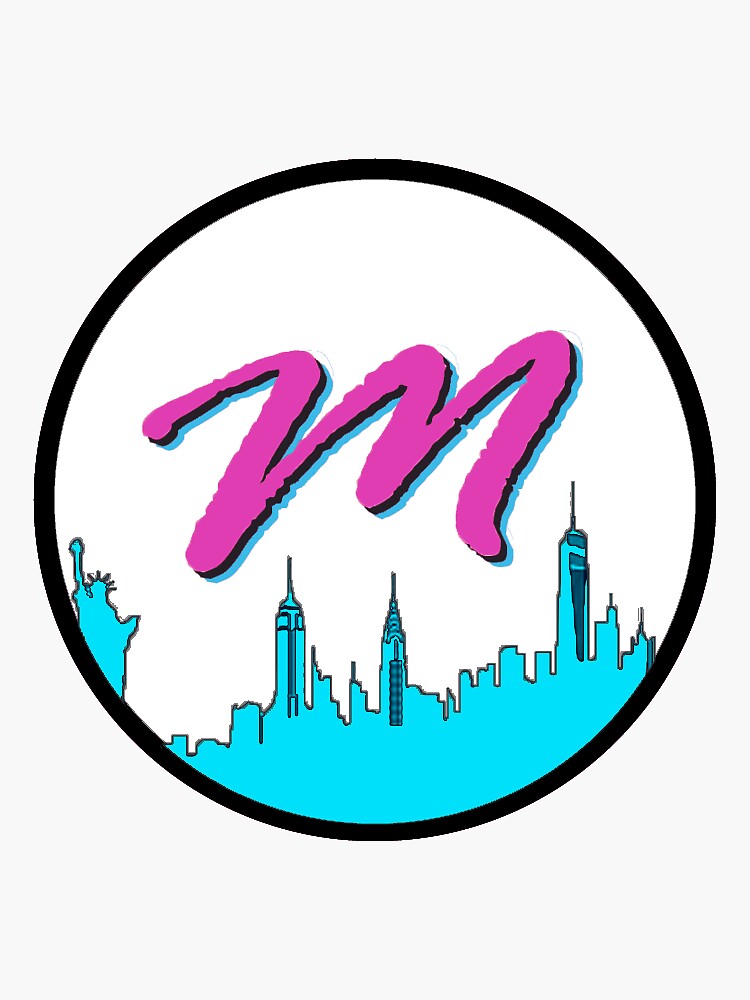 "Miami Vice Colors - M Logo" Sticker by MikeyLegs | Redbubble