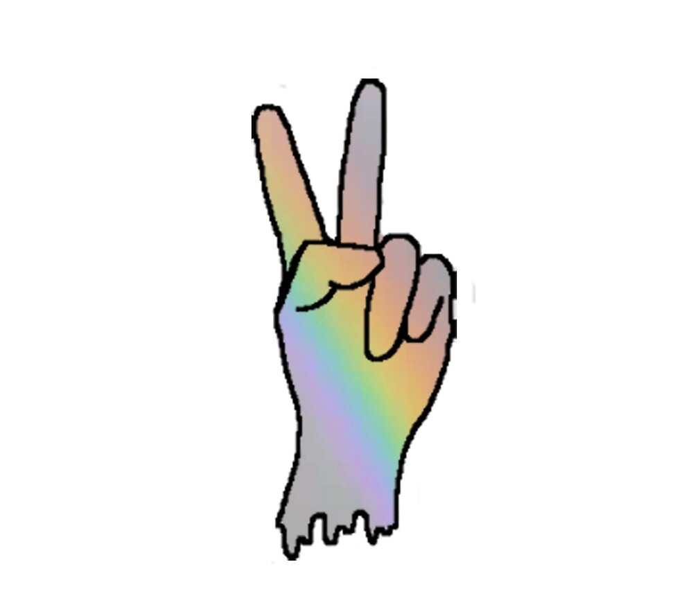 "Rainbow Peace Sign Hand" by Pedro Fart Faced McGee | Redbubble
