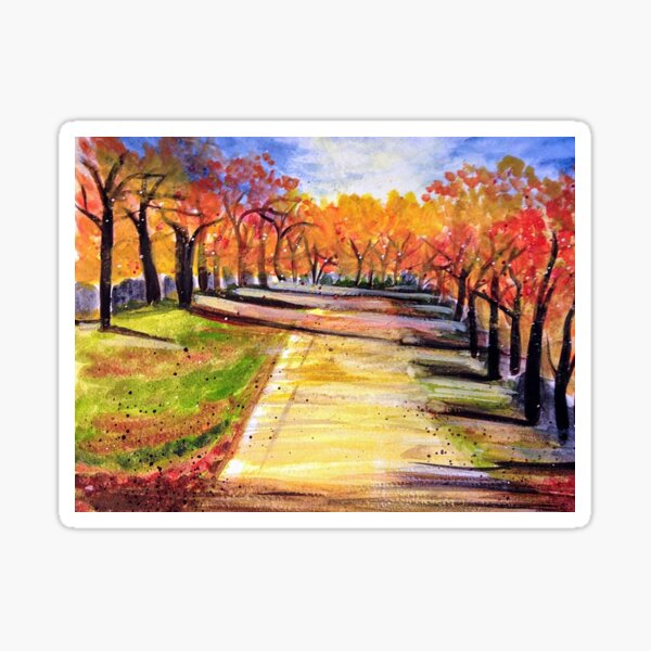 "Autumn Leaves and a Pathway" Sticker for Sale by tomorrowsart | Redbubble