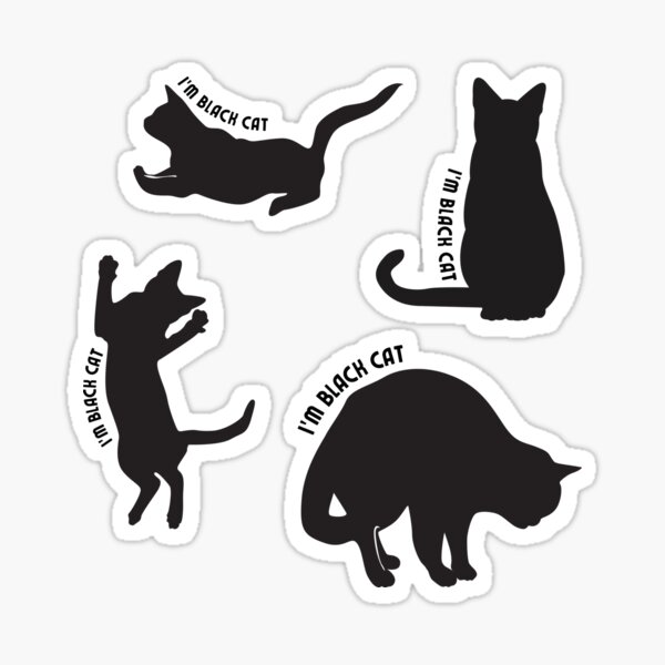 "Happy Black Cat" Sticker for Sale by PreawDesign456 | Redbubble