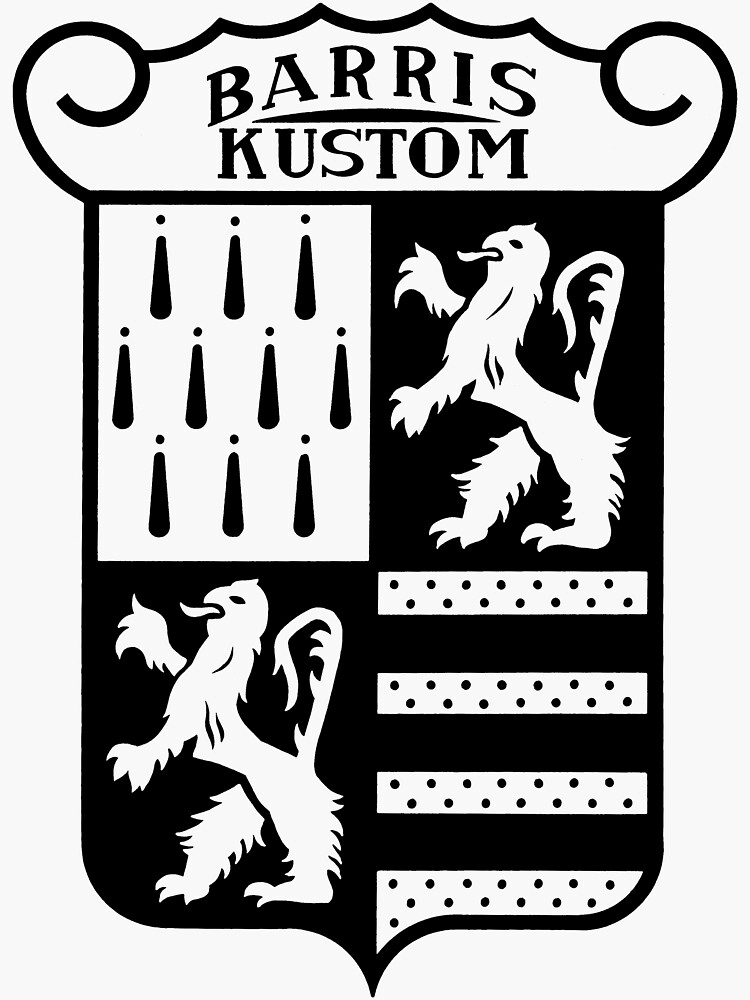 "Original Old School Barris Crest Black" Sticker for Sale by Barris ...