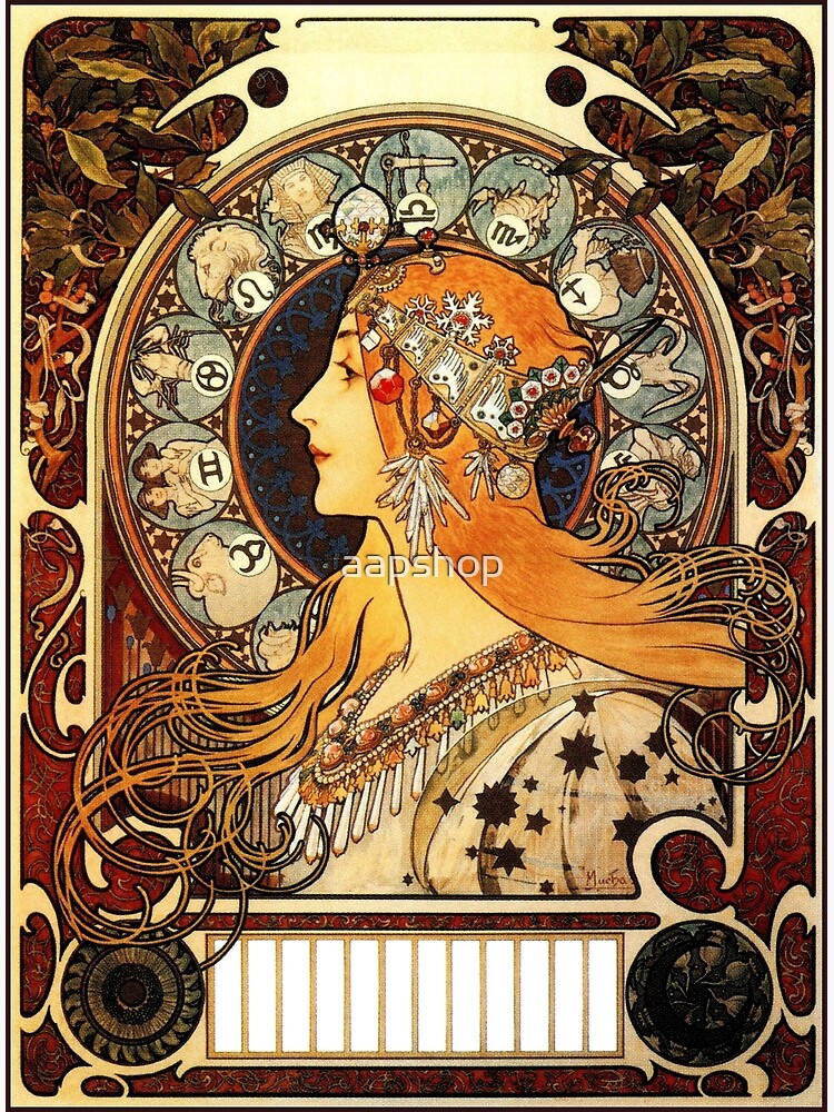 "Vintage art nouveau Alfons Mucha Zodiac" Art Print for Sale by aapshop ...