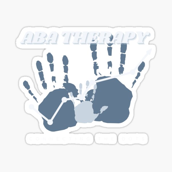 "ABA Therapy - Connecting Dots/Hands (dark contrast)" Sticker for Sale ...