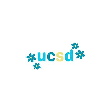"UCSD Sticker with blue flowers" Sticker for Sale by scotchstickers ...