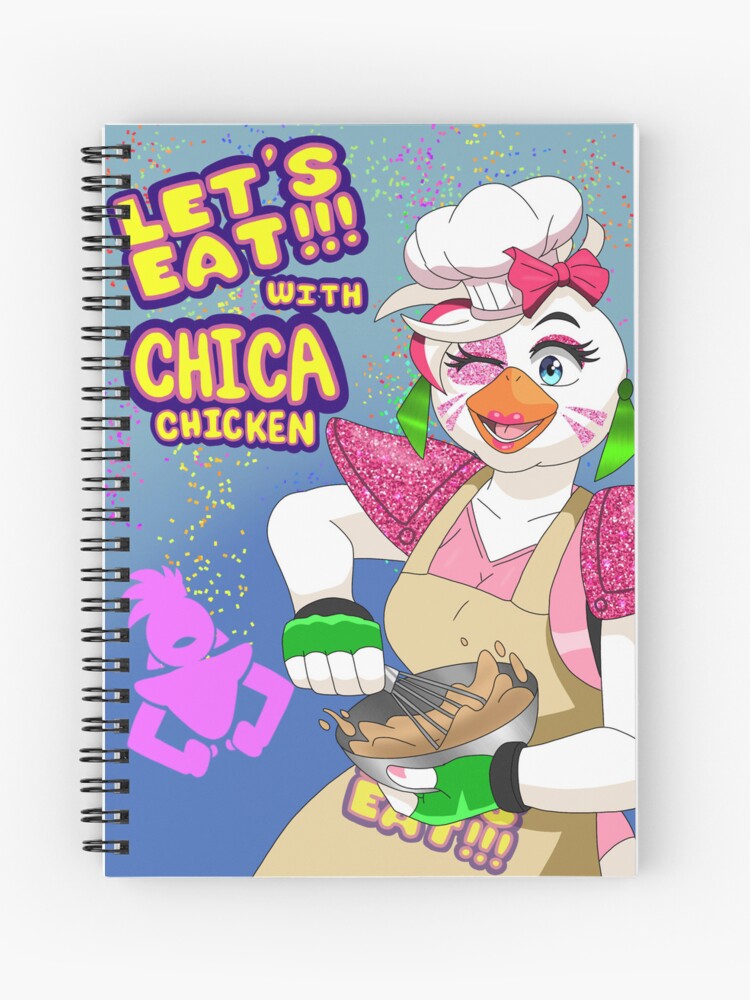 "let's eat with chica chicken" Journal by TheHernanStar | Redbubble