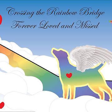 "Angel Dog Over the Rainbow Bridge" Sticker for Sale by BrittneesDesign ...