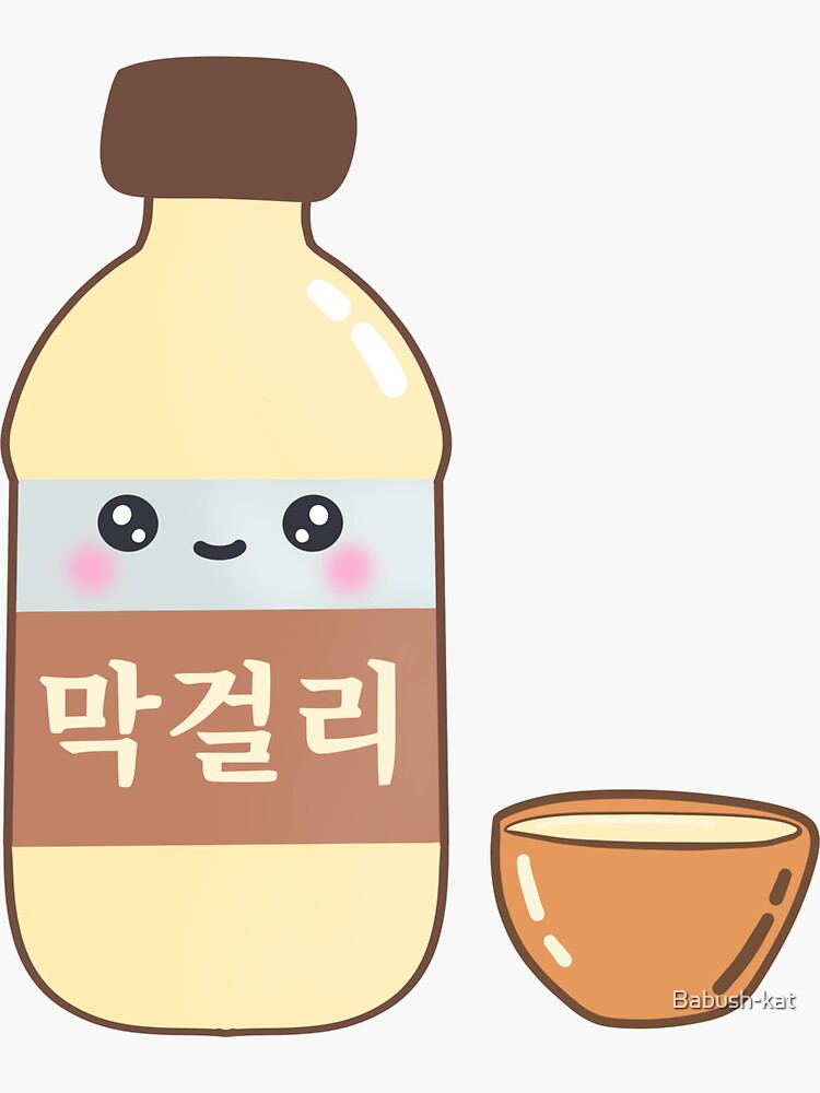 "Kawaii Makgeolli - 막걸리" Sticker for Sale by Babush-kat | Redbubble