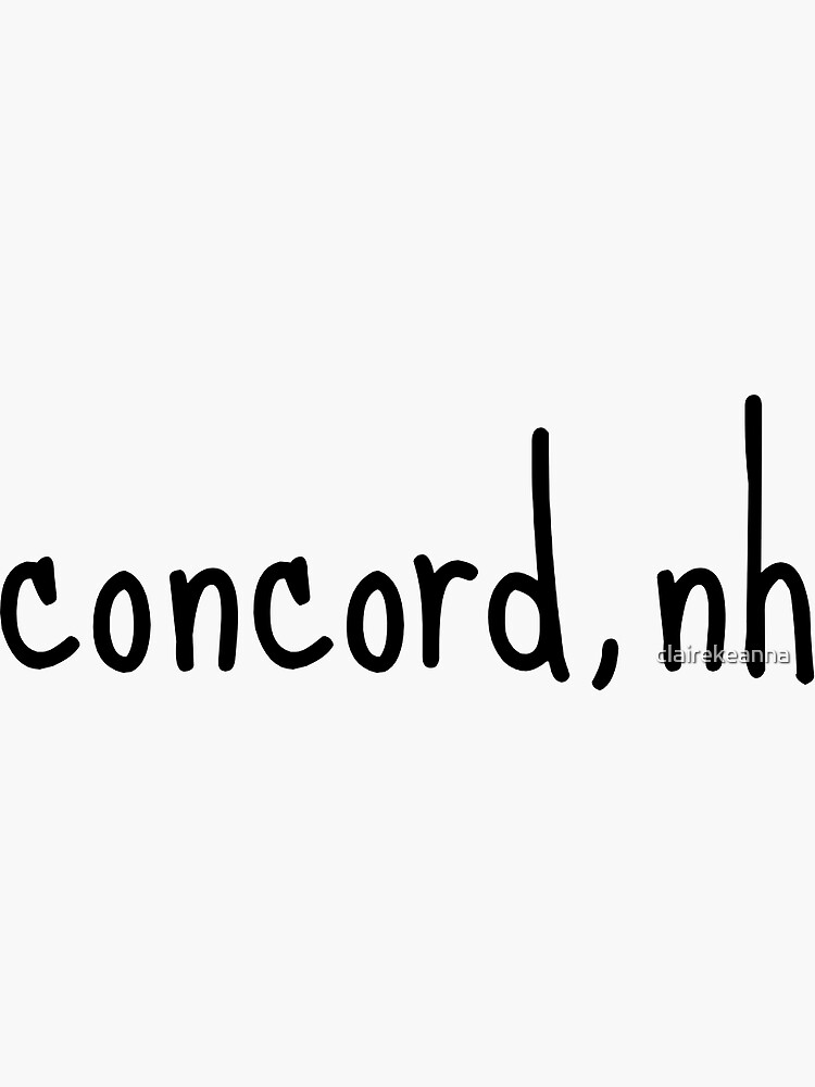 "concord nh" Sticker for Sale by clairekeanna | Redbubble