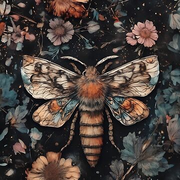 "Vintage Aesthetic Pretty Moth Art" Art Board Print for Sale by ...