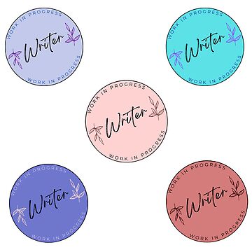 "Work In Progress Writer Multicolored Sticker Pack" Sticker for Sale by ...