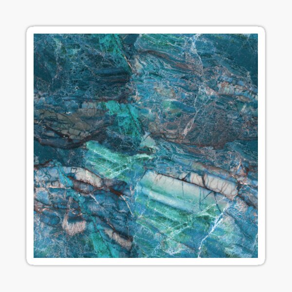 "Blue Turquoise Marble Stone Rock " Sticker for Sale by ColorFlowArt ...