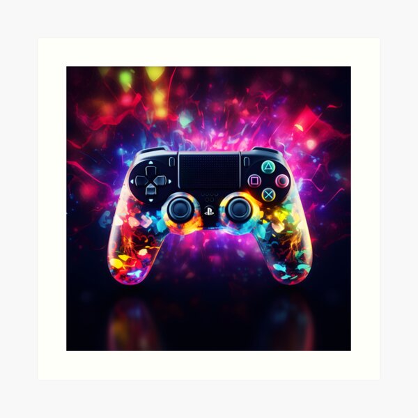 "Abstract Neon Art PS4 Controller " Art Print for Sale by ...