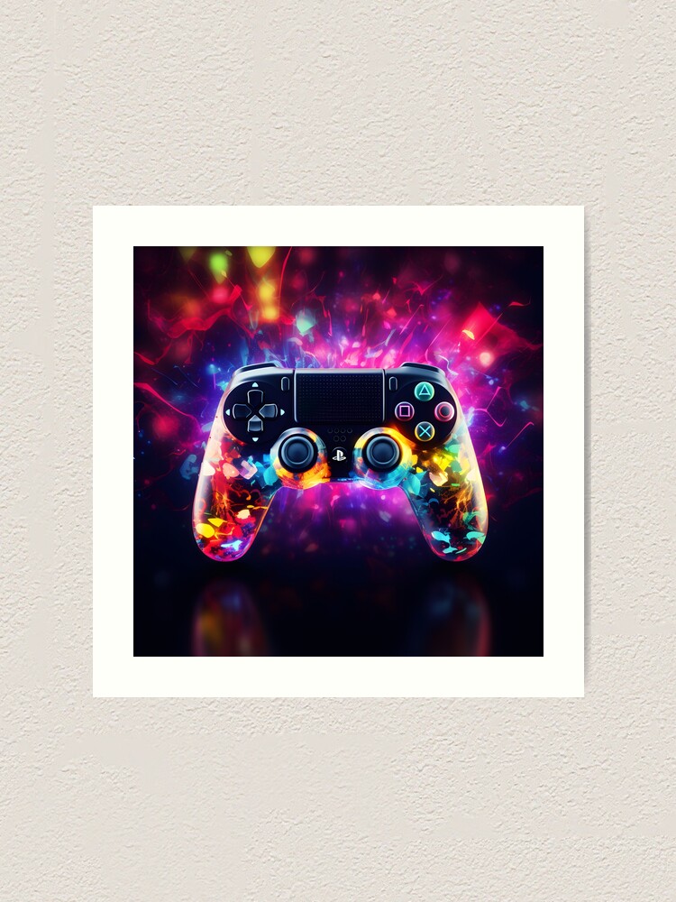 "Abstract Neon Art PS4 Controller " Art Print for Sale by ...