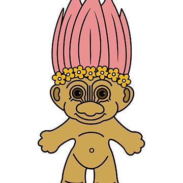 "Retro 70s flower crown flower power troll doll" Sticker for Sale by ...
