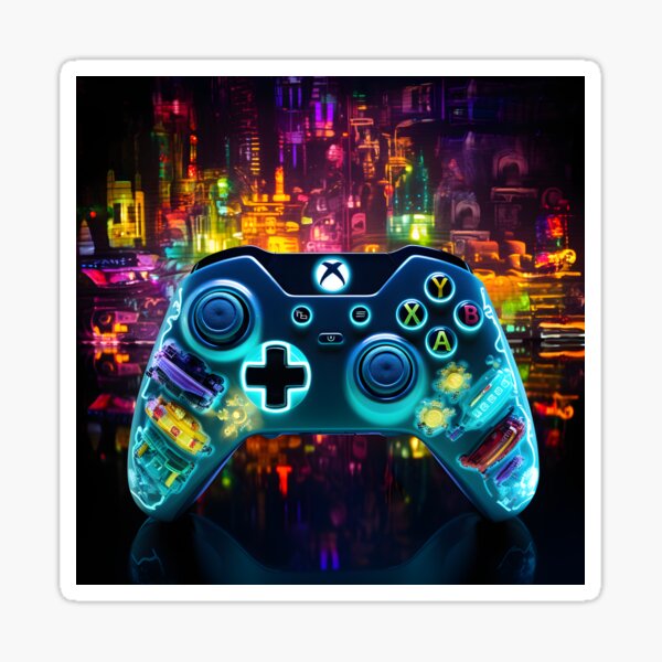 "Abstract Neon Art Xbox One Controller " Sticker for Sale by ARTficiallyAnon | Redbubble