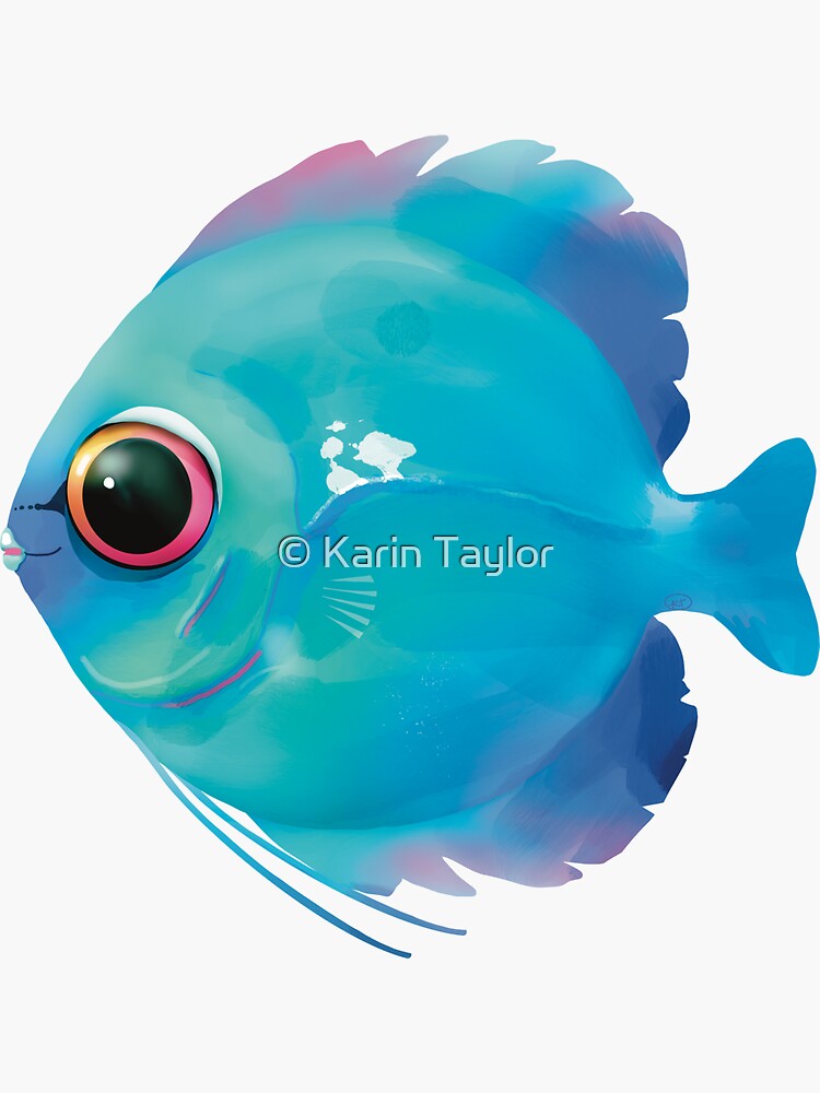 "Discus Fish" Sticker for Sale by Karin Taylor | Redbubble