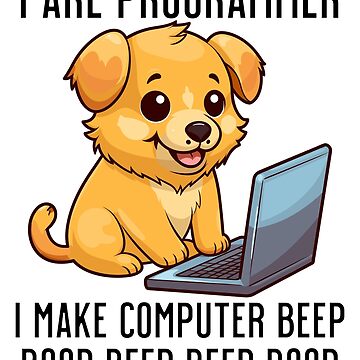 "I Are Programmer Funny Kawaii Cute Dog Programmer" Essential T-Shirt ...