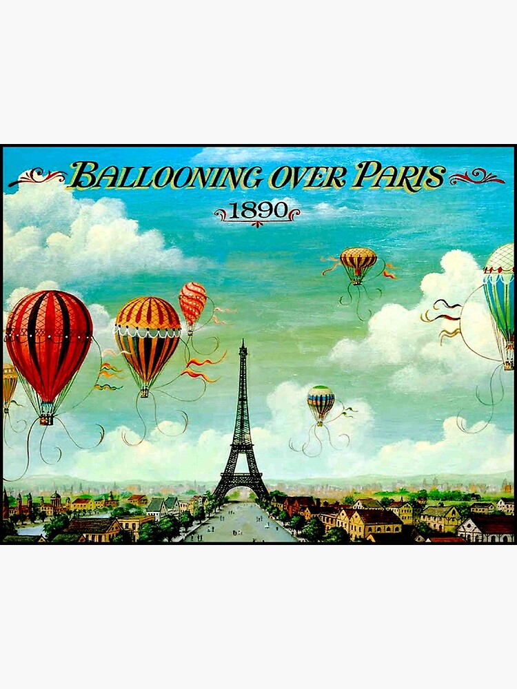 "BALLOONING OVER PARIS : Vintage 1890 Advertising Print" Poster for ...