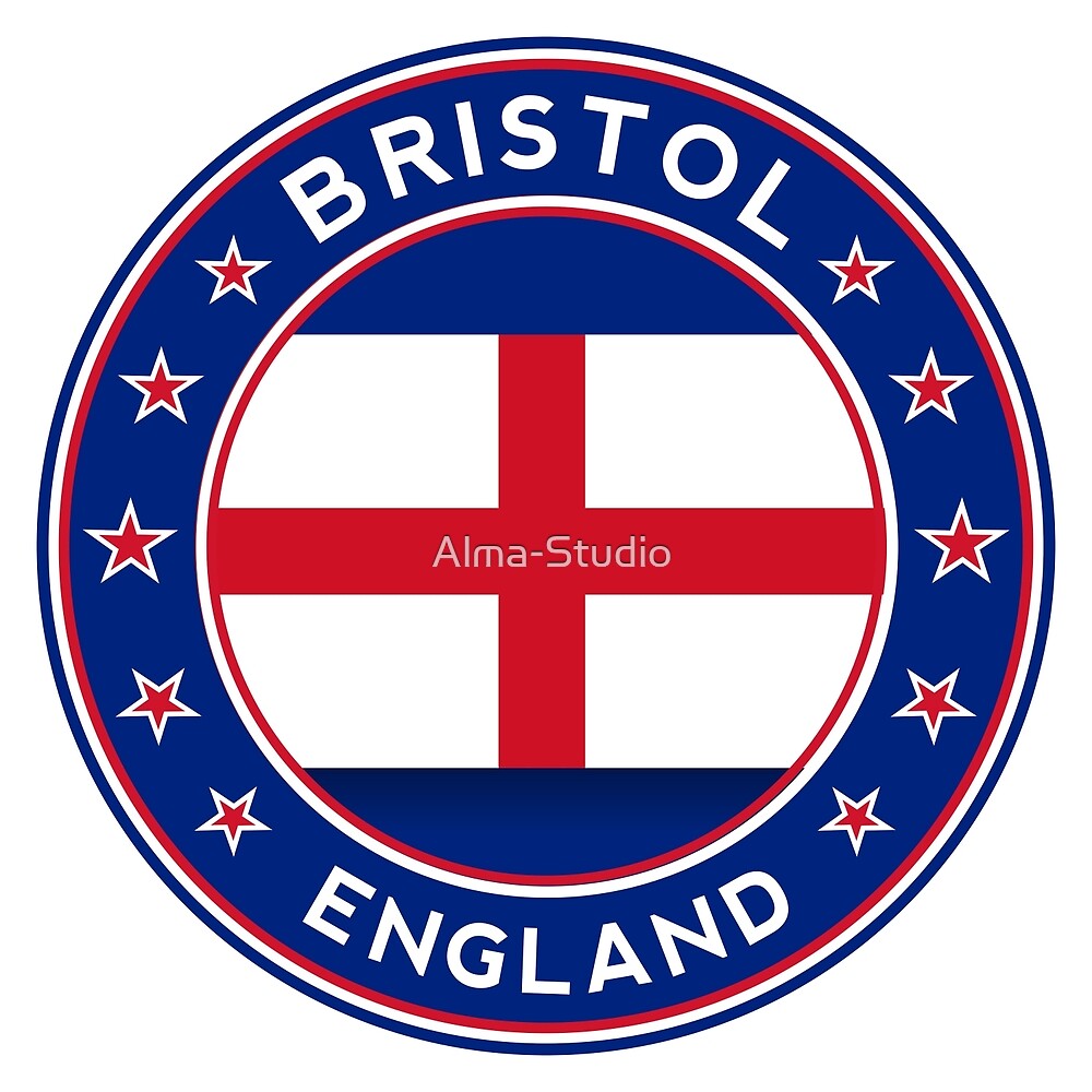"Bristol, England, circle with flag" by Alma-Studio | Redbubble