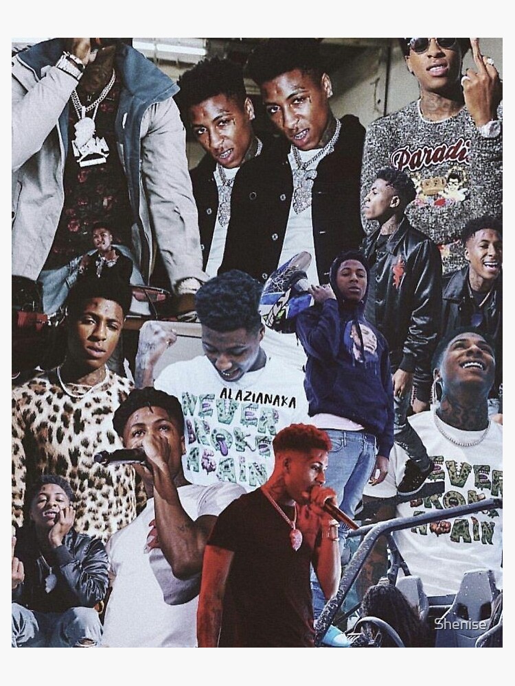 "NBA YoungBoy collage pictures." Sticker for Sale by Shenise | Redbubble