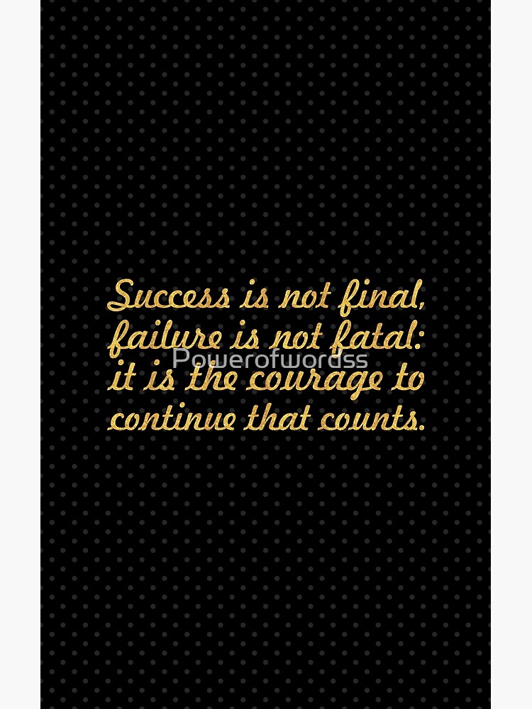 "Success is not final... “Winston Churchill” Success Quote" Canvas ...