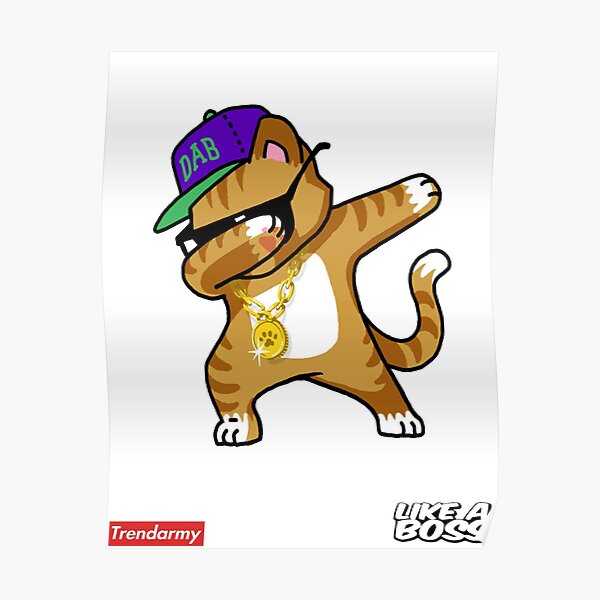 Cat Dab Posters | Redbubble