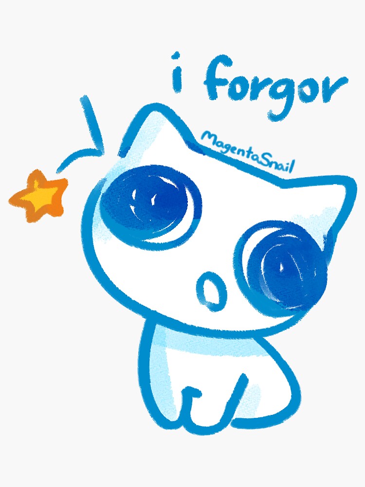 "ADHD Creature - i forgor" Sticker for Sale by MagentaSnail | Redbubble