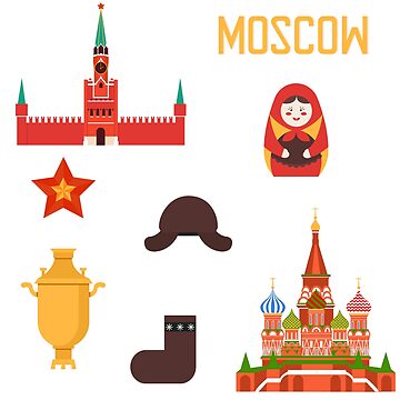 "Visit Russia Landmarks Pack" Sticker for Sale by Emilianozolla | Redbubble