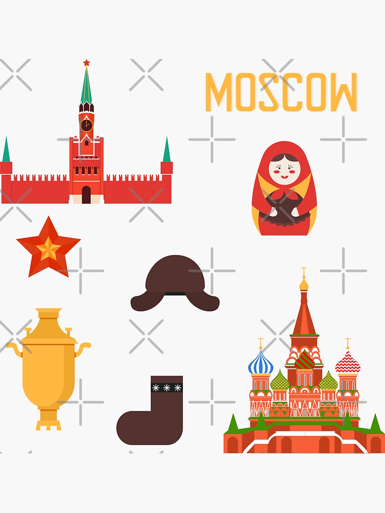 "Visit Russia Landmarks Pack" Sticker for Sale by Emilianozolla | Redbubble