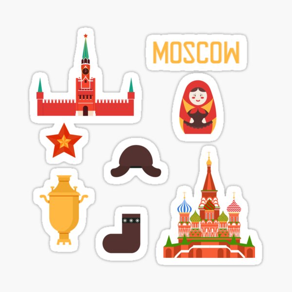 "Visit Russia Landmarks Pack" Sticker for Sale by Emilianozolla | Redbubble