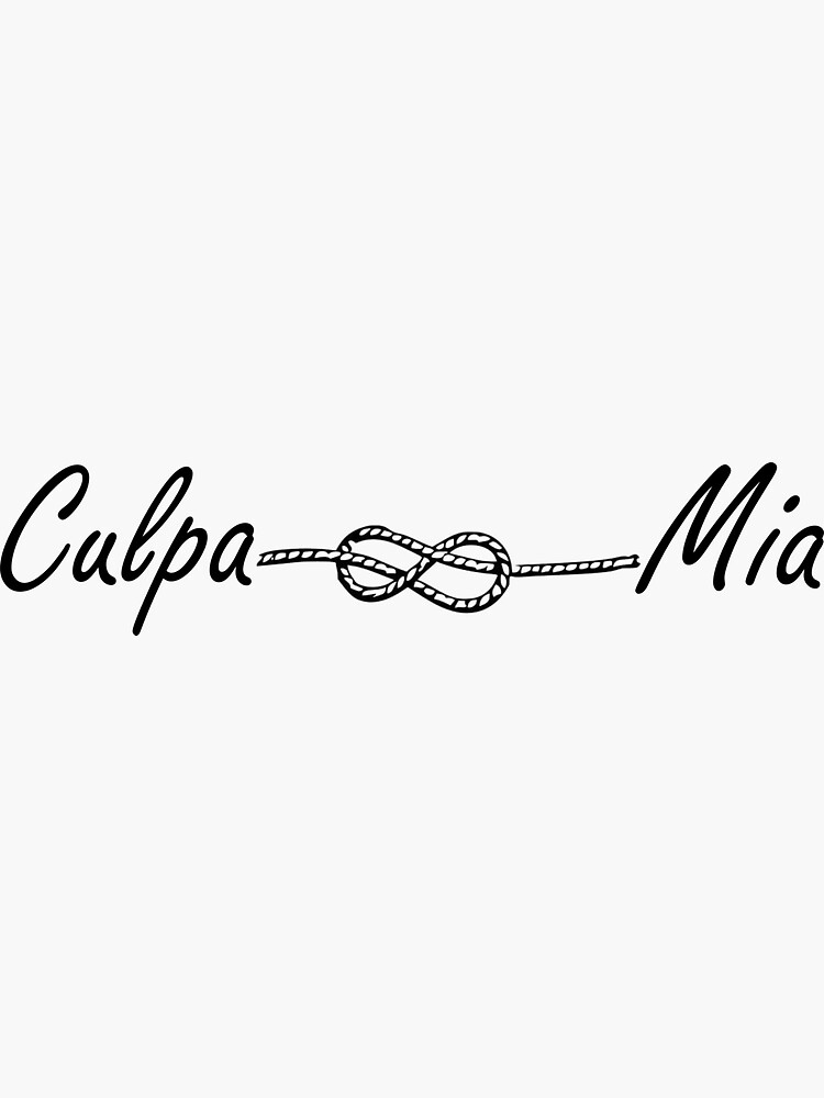 "Culpa mia" Sticker for Sale by Dollfacedraws | Redbubble