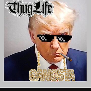 "Trump Mugshot Gangsta Meme" Sticker for Sale by CConClothing | Redbubble