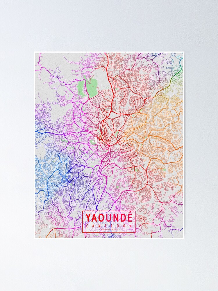 "Yaounde City Map of Cameroon - Colorful" Poster for Sale by deMAP ...