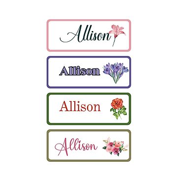 "Allison Name Sticker Pack" Sticker for Sale by nmalarcher | Redbubble