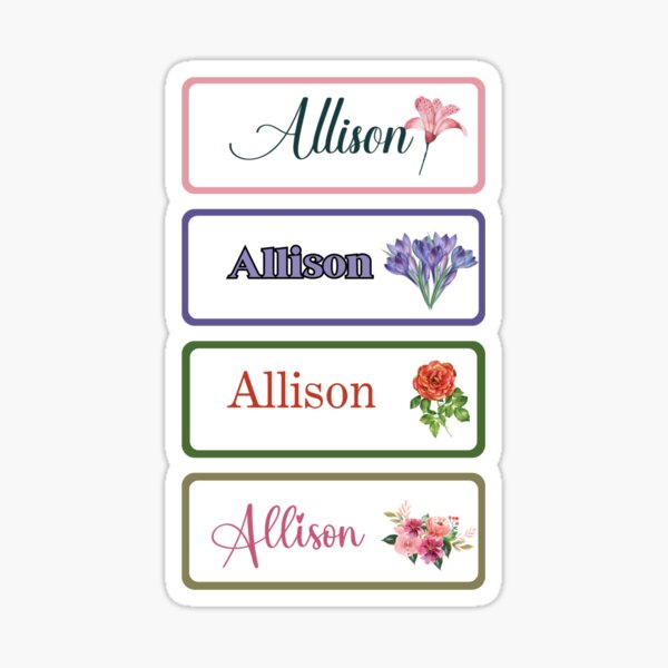 "Allison Name Sticker Pack" Sticker for Sale by nmalarcher | Redbubble