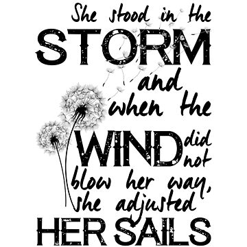 "She stood in the storm - positive inspiring quote for hope, courage ...