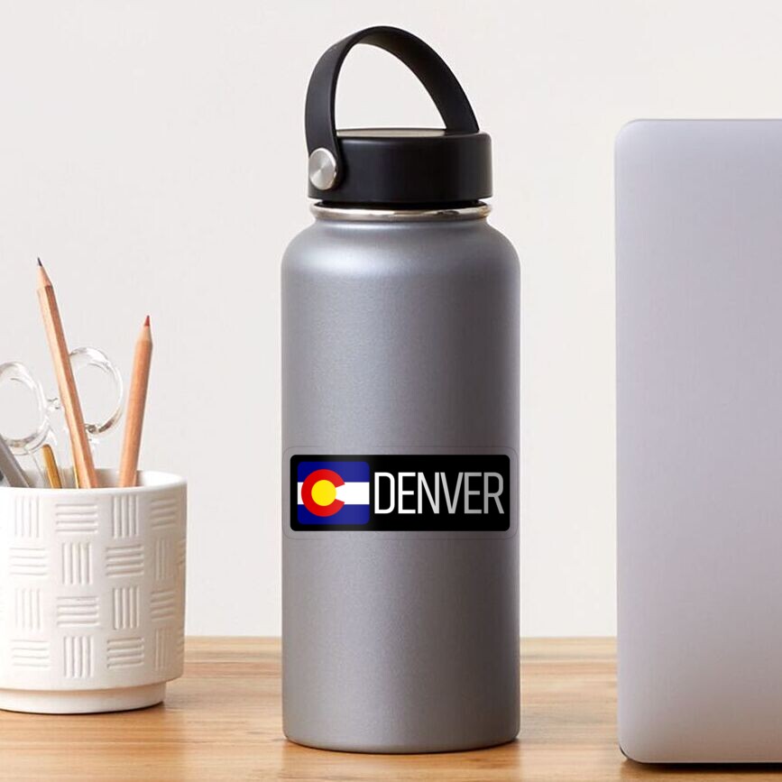 "Denver CO ski helmet sticker" Sticker for Sale by CoPeakDesign | Redbubble