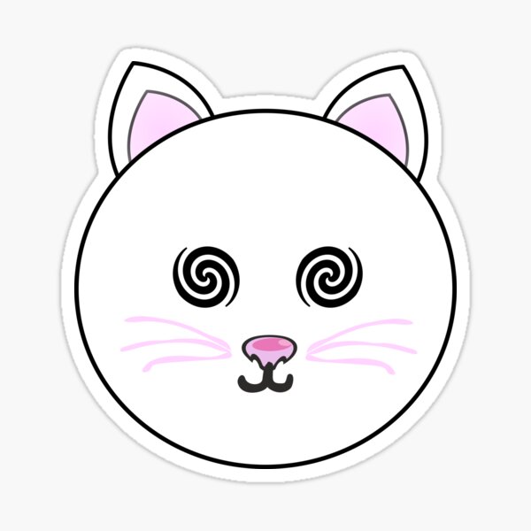 "Hallucination Cat Emoji" Sticker for Sale by m2inspiration | Redbubble