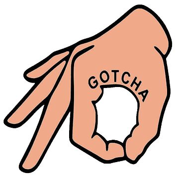"Gotcha Finger" Sticker for Sale by TinyBubbleTinks | Redbubble
