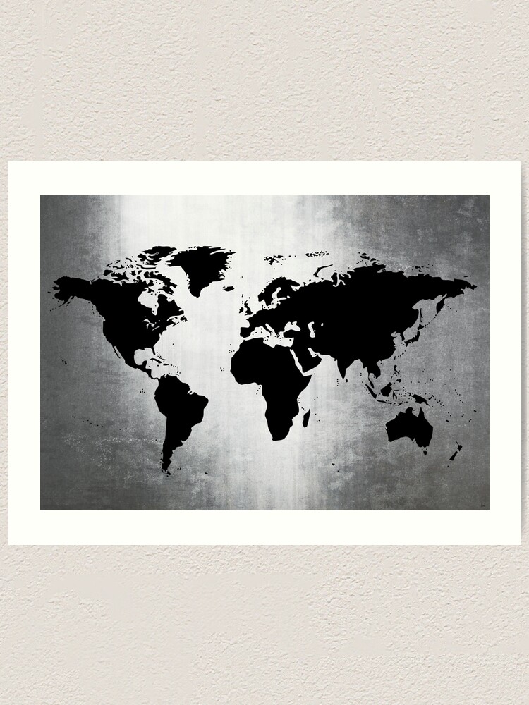 "World Map Metal" Art Print by RozAbellera | Redbubble
