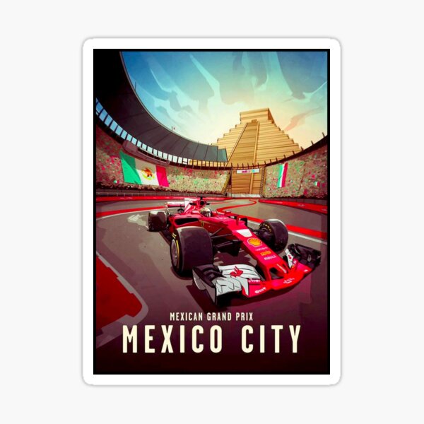 "MEXICAN : Grand Prix Auto Racing Advertising Print" Sticker for Sale ...